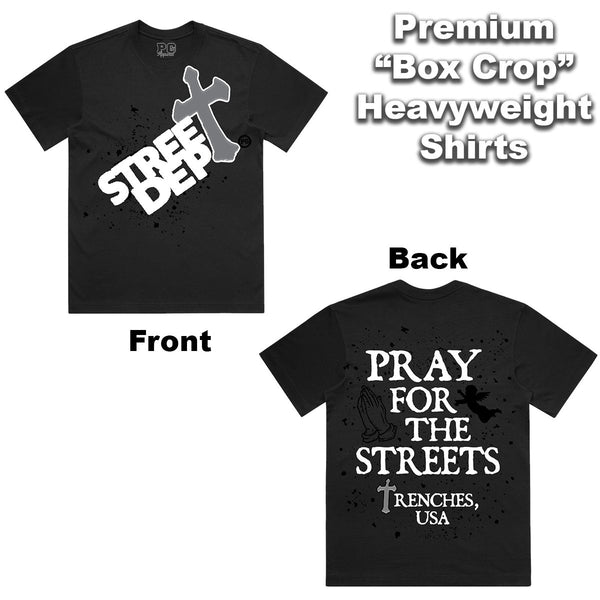 Street Dept - Pray For The Streets Black White Tee – Empire Clothing Shop