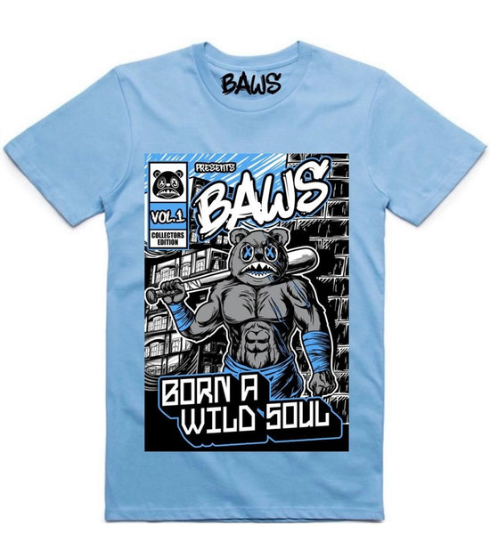 Baws - UNC Comic Baws Sky Blue Tee – Empire Clothing Shop
